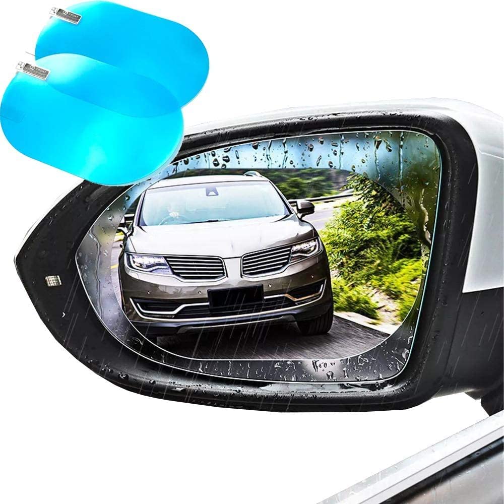 2PCs Oval Waterproof Car Rear view Mirror, Protective Mirror Film, Ant ...